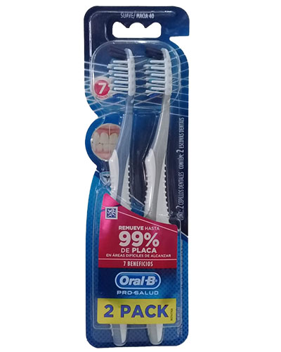 CEPILLO DENTAL ADULTO ORAL B PRO-SALUD 7 BENEFICIOS X2 7501001100285 ...